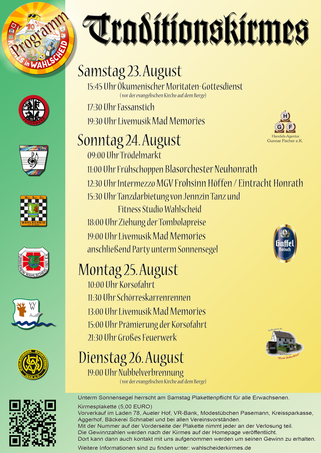 Das Programm 2025 - Wahlscheider Kirmes